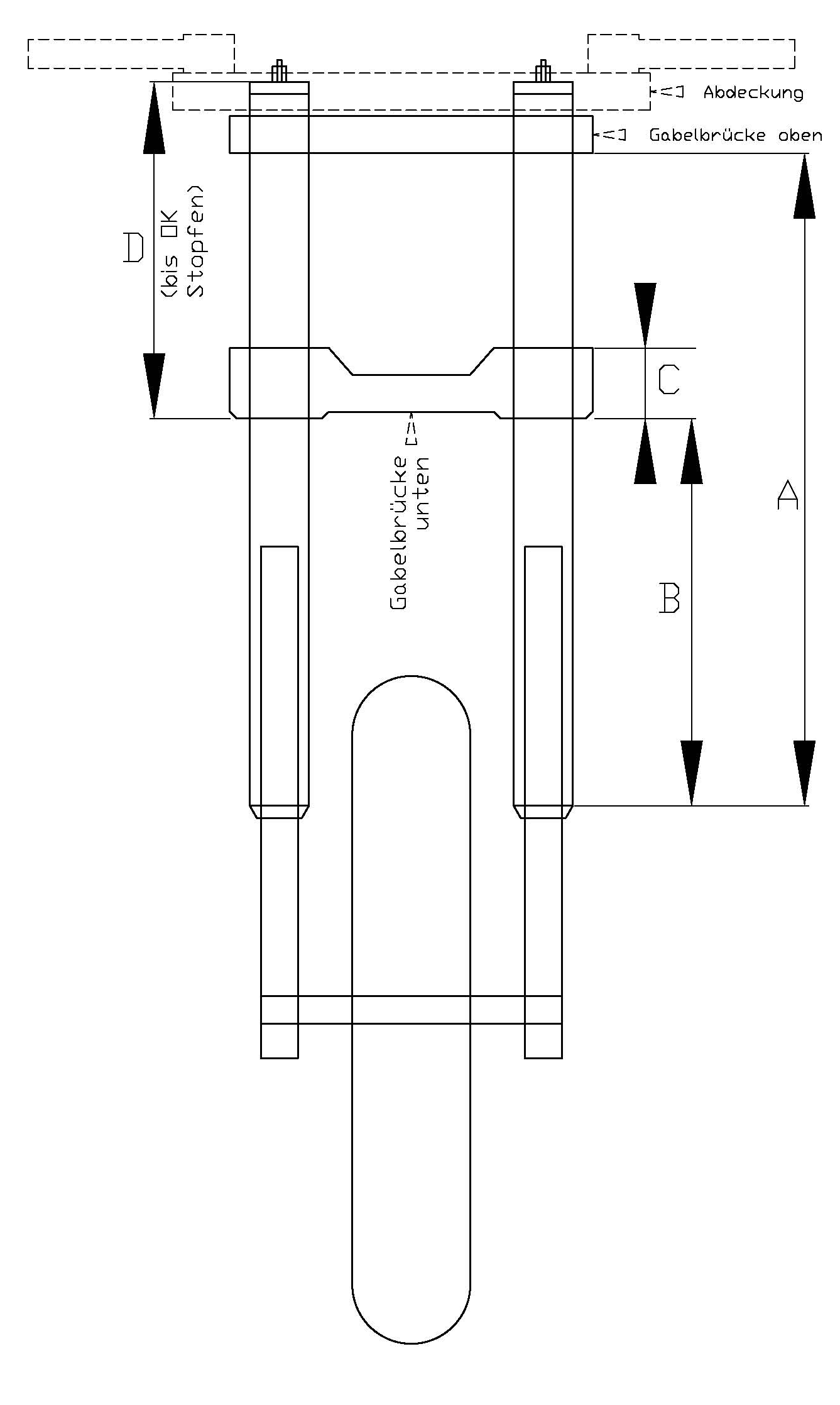 Abstände und Maße Gabel Gen I